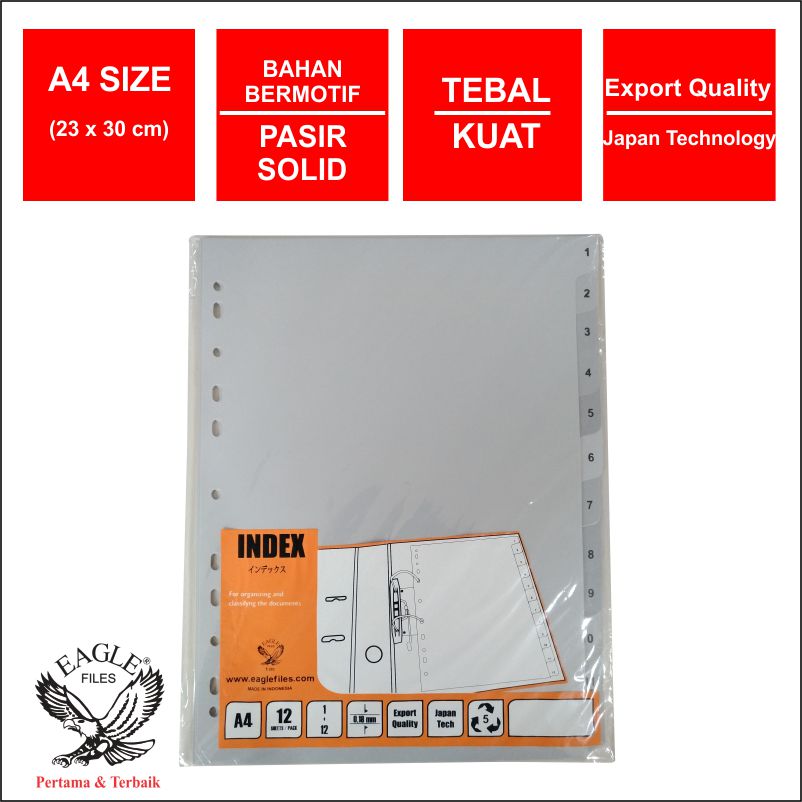Devider Pembatas Dokumen / Pembatas File Index 1-12 Eagle Files ...