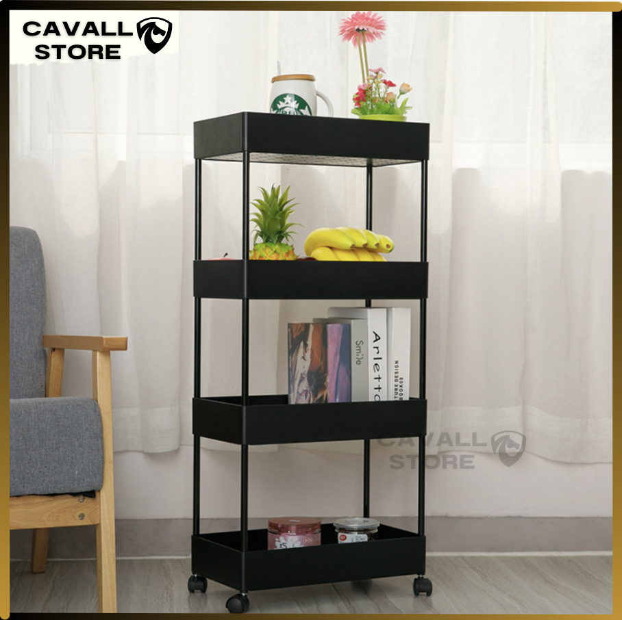 Rak Susun 4 Tingkat Aesthetic Serbaguna Dengan Roda / Rak Kamar Mandi ...