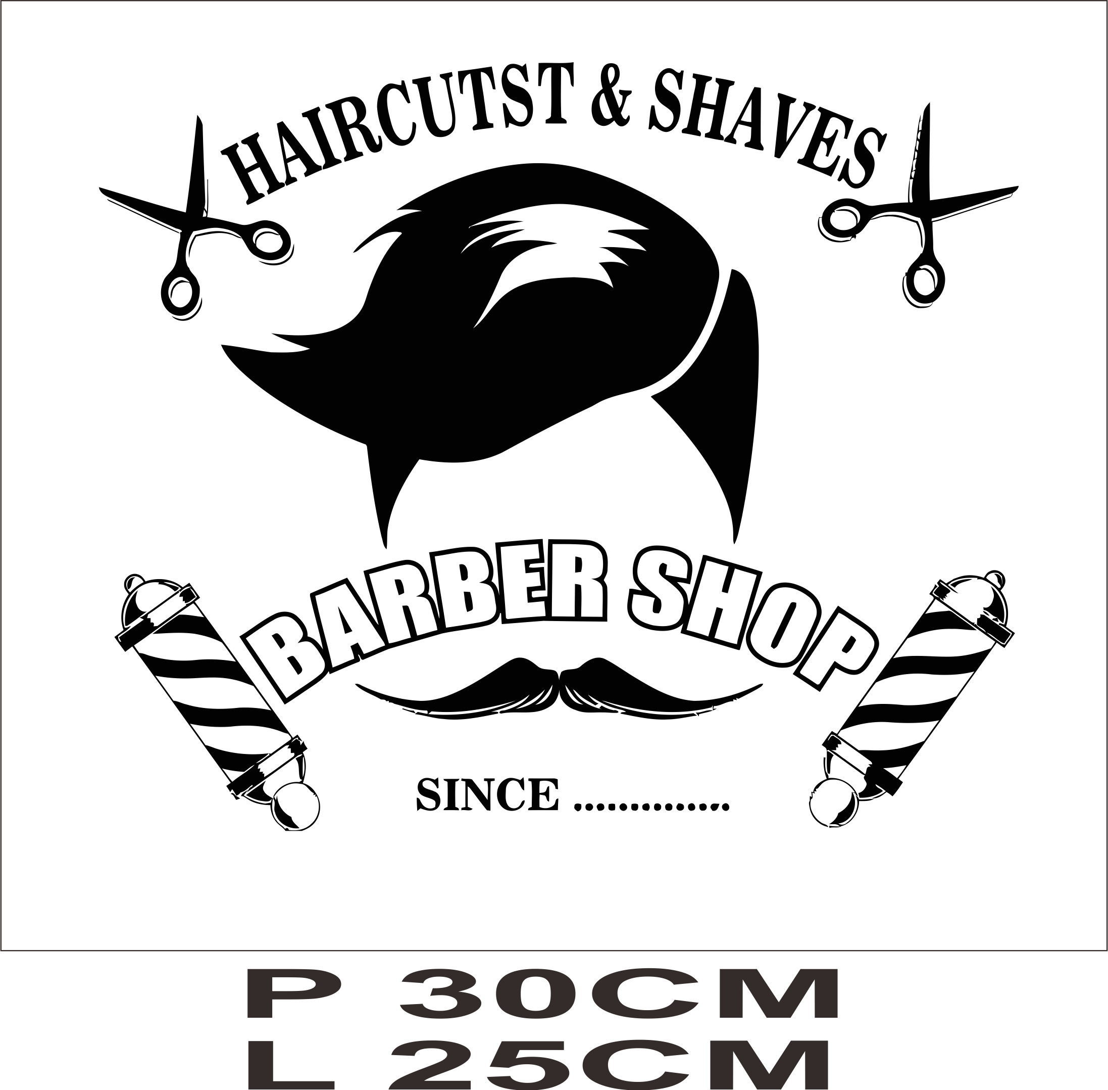 cutting sticker termurah tulisan barber shop KEREN untuk kaca belakang ...