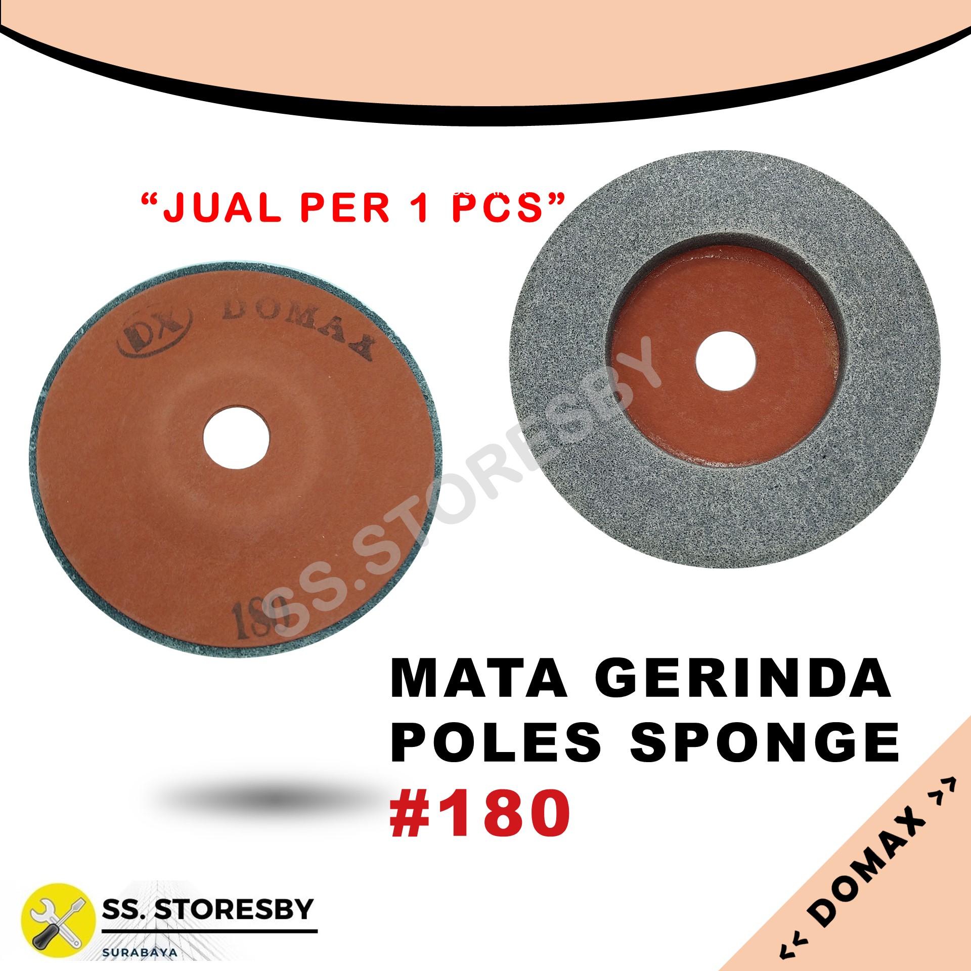 DOMAX GRIT 180 AMPLAS POLES GOSOK SPON SPONGE SPONGI MATA GERINDA BUSA ...
