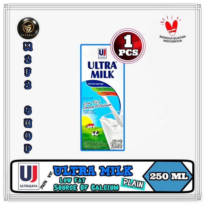 Susu Ultra Milk Low Fat Source of Calcium | Plain - 250 ml (Kemasan ...