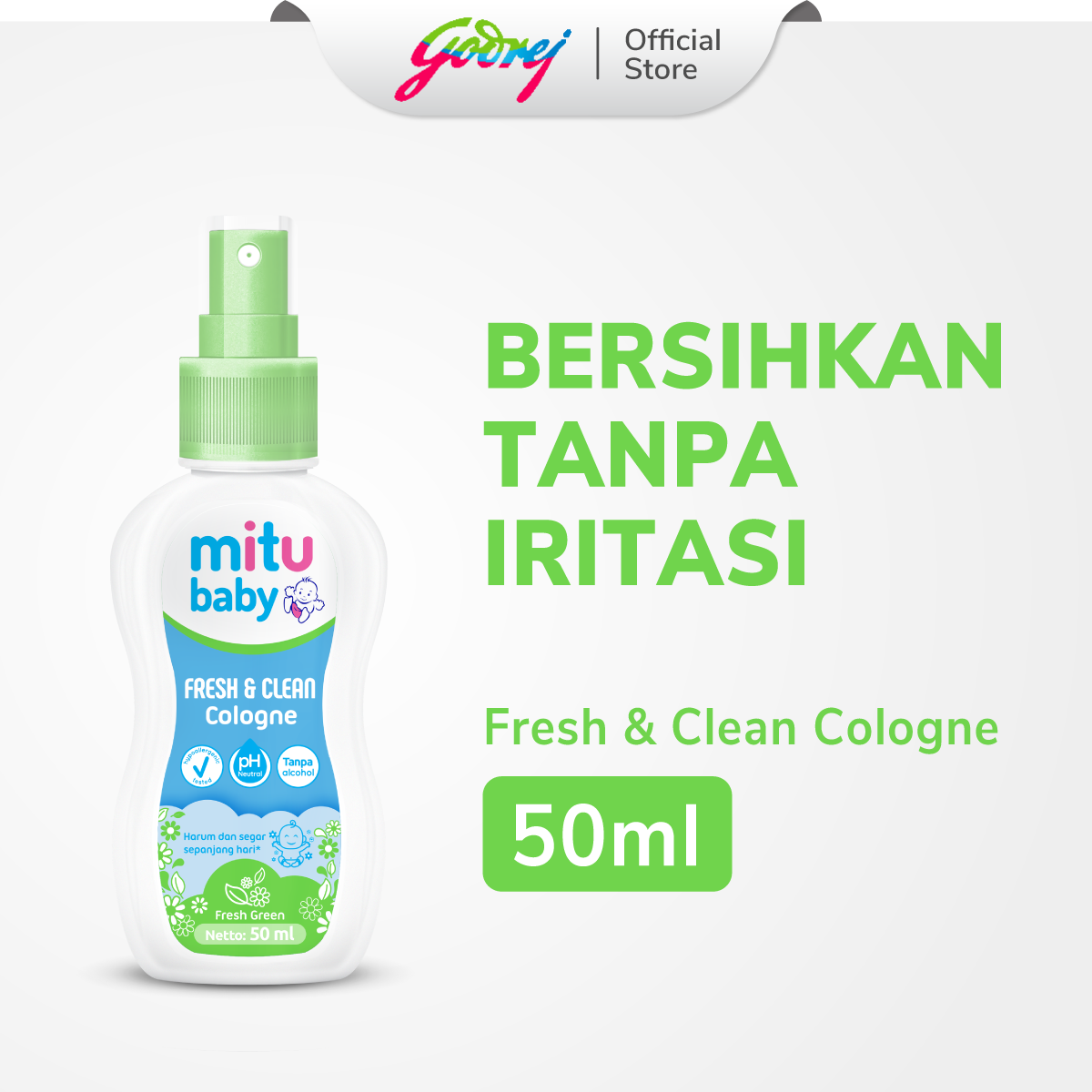 Mitu Baby Cologne Fresh & Clean Fresh Green 50ml - Parfum Bayi ...
