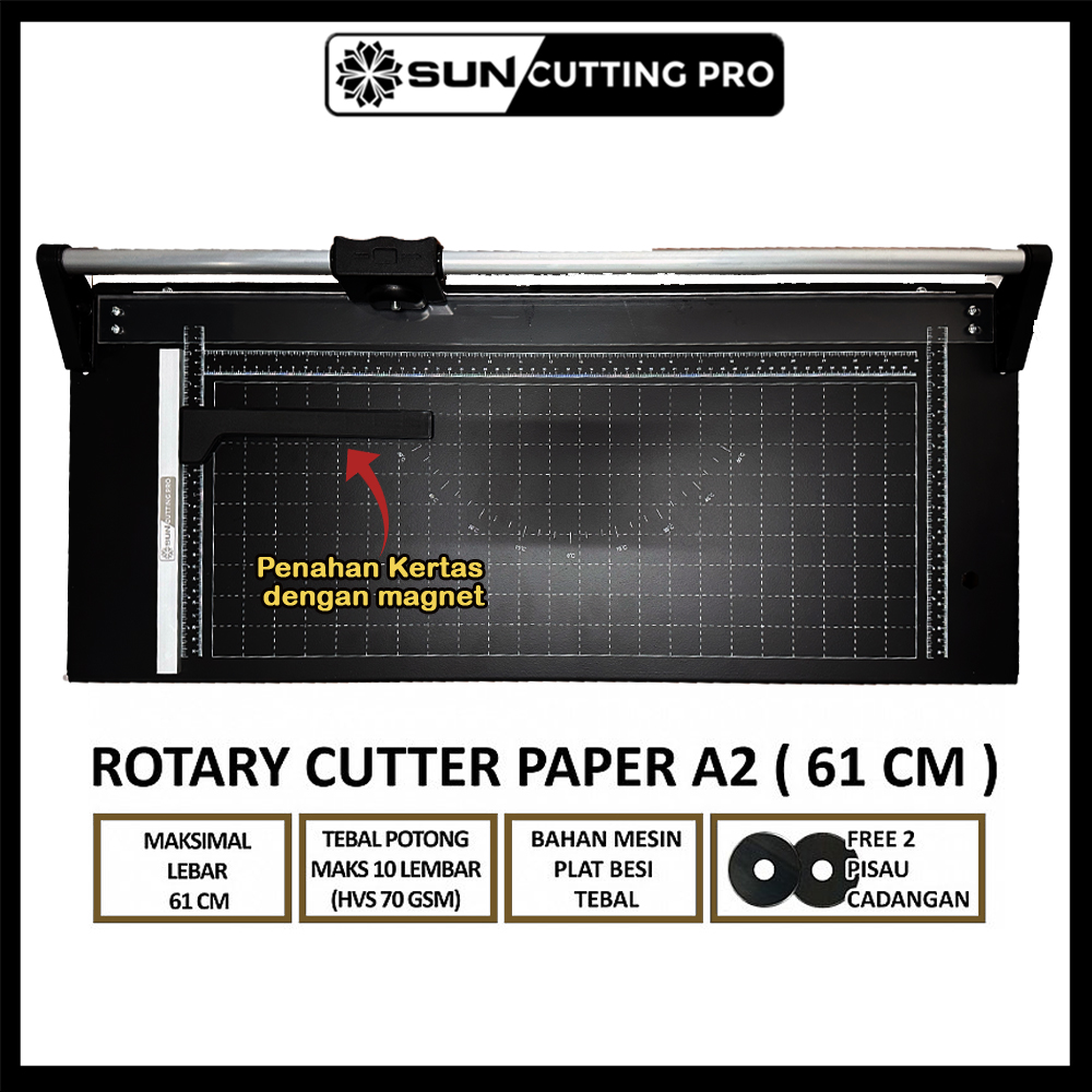 Rotary Paper Cutter Trimmer A2 A1 Vertikal 61 Cm Alat Potong