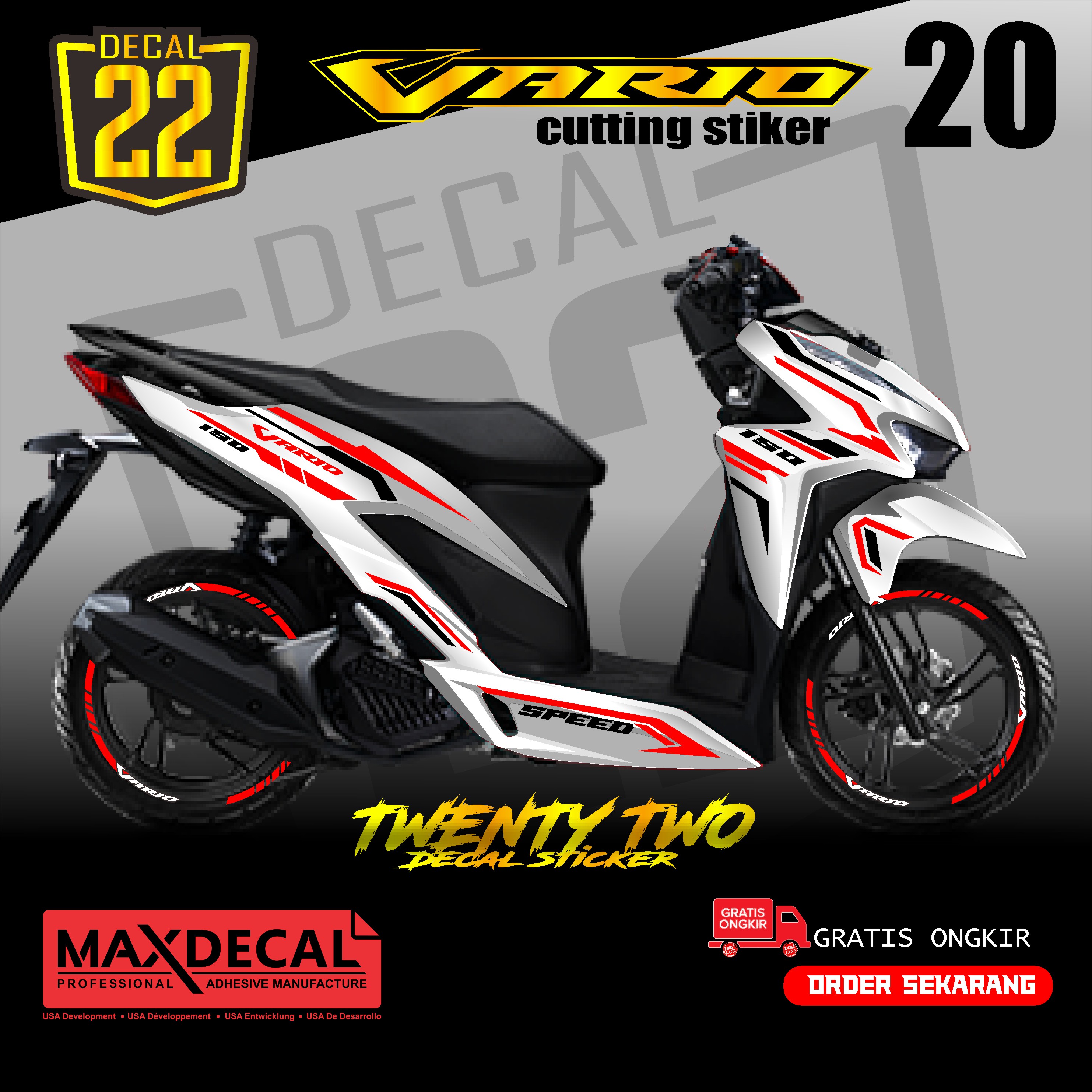 Cutting Sticker Vario 150 & 125 - Aksesoris Motor Stiker Honda Vario ...