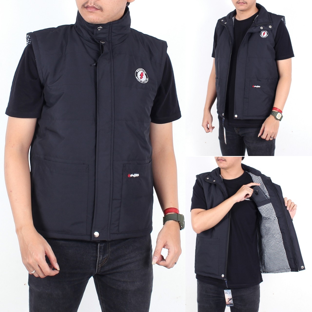 Rompi Kembung Terbaru Tebal / Jaket Rompi Taslan Waterfroop / Rompi ...