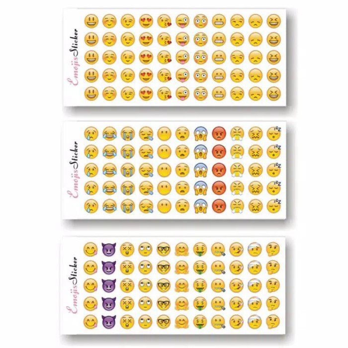 Stiker Emoji Emoticon Sticker 1 set 3 lembar | Lazada Indonesia