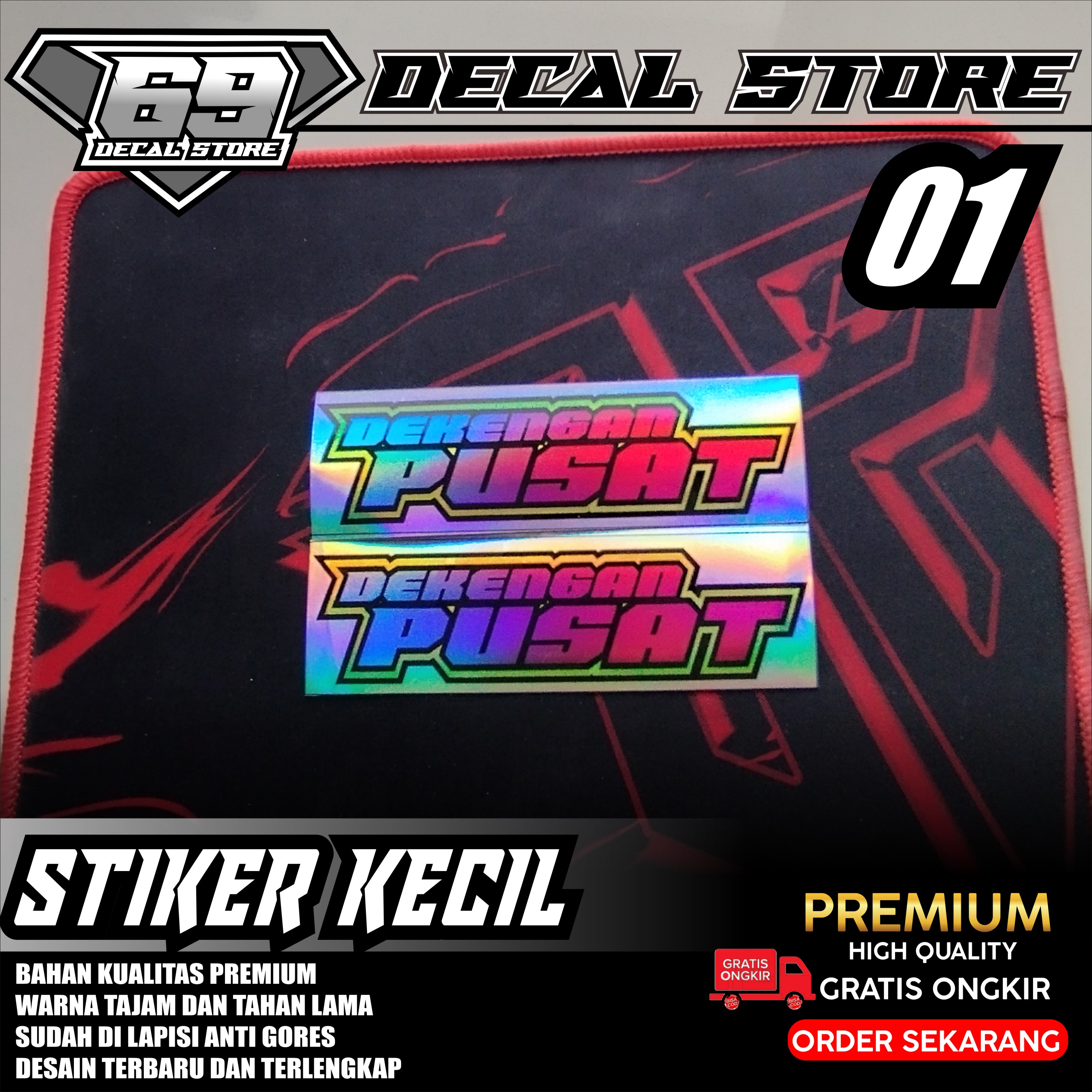STIKER DEKENGAN PUSAT ,STICKER KECIL KEREN DECAL STORE 01 | Lazada ...