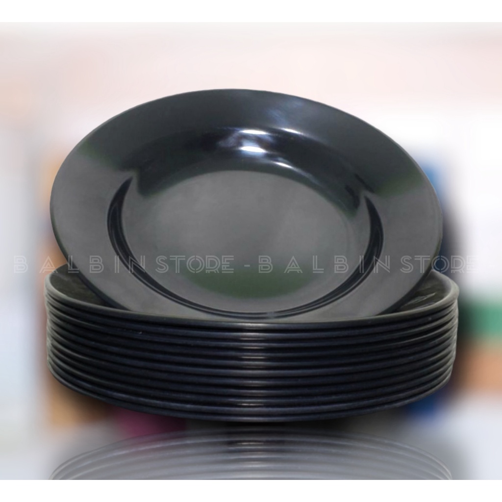 PROMO 12 PCS PIRING MELAMIN / 1 LUSIN PIRING MAKAN MELAMINE ASLI UKURAN ...