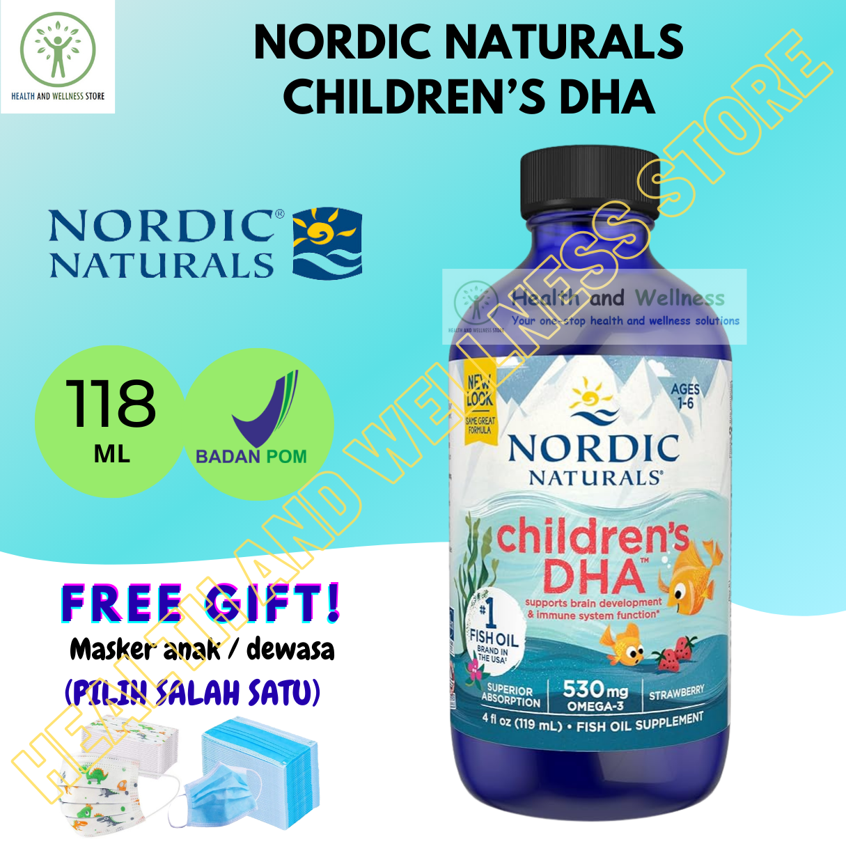NORDIC NATURALS CHILDRENS DHA CHILDREN'S DHA STRAWBERRY ANAK 119 ML ...