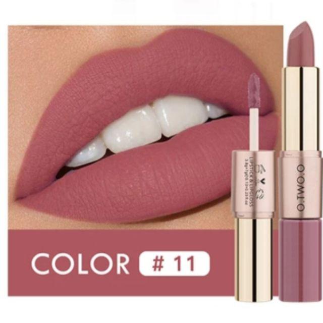 FLEUR DE LIS /PALING / MURAH OTWO O LIPSTICK MATTE 12 WARNA 2 in 1 ...