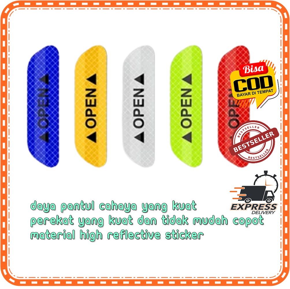 STICKER REFLECTOR OPEN PINTU *NEBULA* 4 PCS REFLECTIVE STICKER OPEN ...