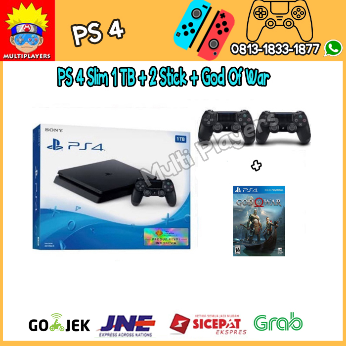 PS4 SLIM 1 TB CUH-2218B PAKET 2 STIK + GAME GOD OFWAR | Lazada Indonesia