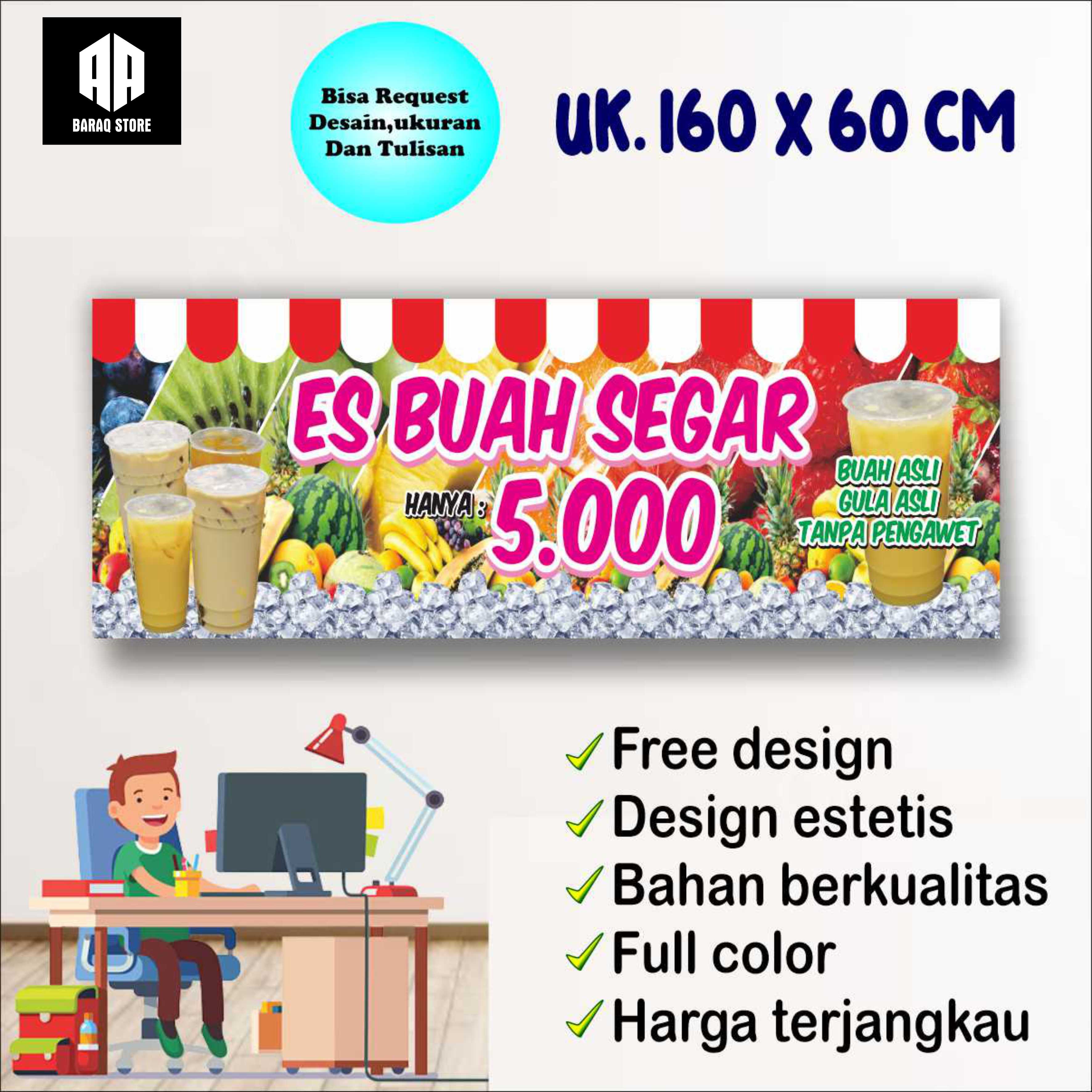 Cetak Banner Cetak Spanduk ES BUAH SEGAR UKURAN 160X60 BISA REQUEST ...