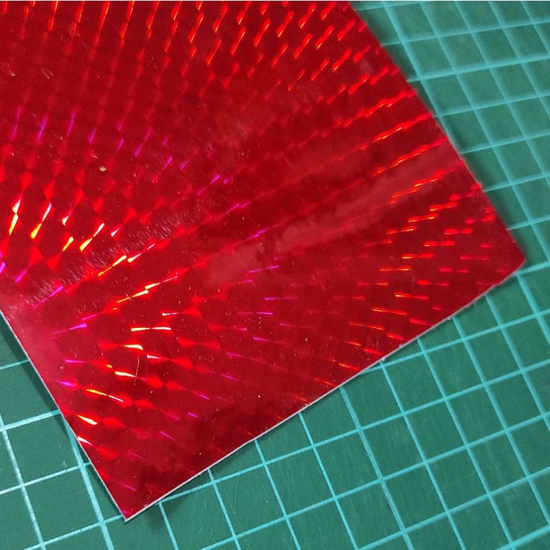 Stiker Hologram Motif Kotak 10 x 25 cm Silver Merah Gold Biru Hijau ...