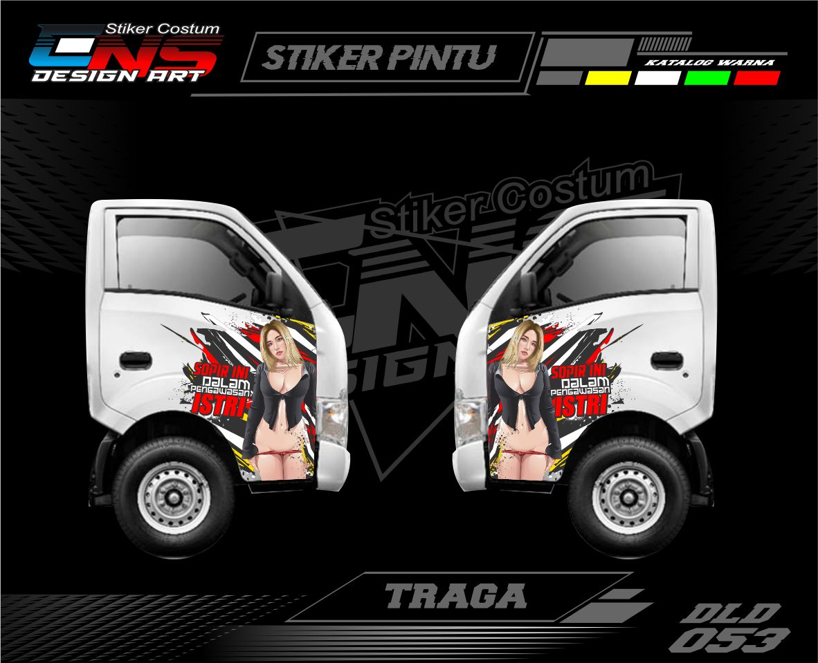 Sticker Stiker Pintu Mobil Pick Up Isuzu Traga Sticker Stiker Print ...