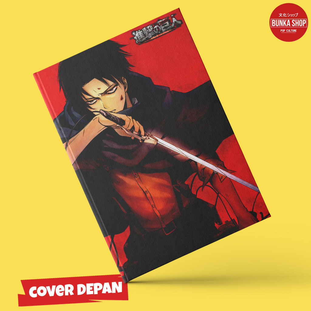 Notebook Anime Shingeki no Kyojin SNK AOT Levi Ackerman Red Hardcover ...