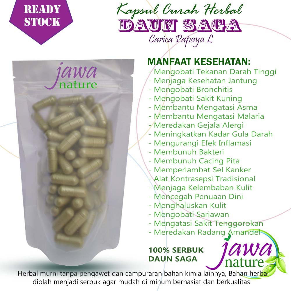 Daun sagar kapsul herbal daun saga obat batuk herbal daun saga obat ...
