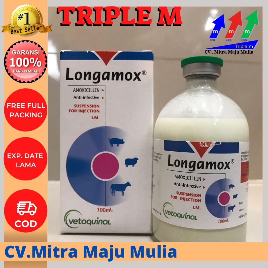 LONGAMOX 100 ml TRIPLE M - Obat Penyakit Pernafasan Hewan Ternak ...