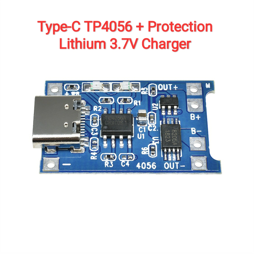 Modul DIY TP4056 Micro USB Type-C Charger Baterai Lithium 3.7V Output ...