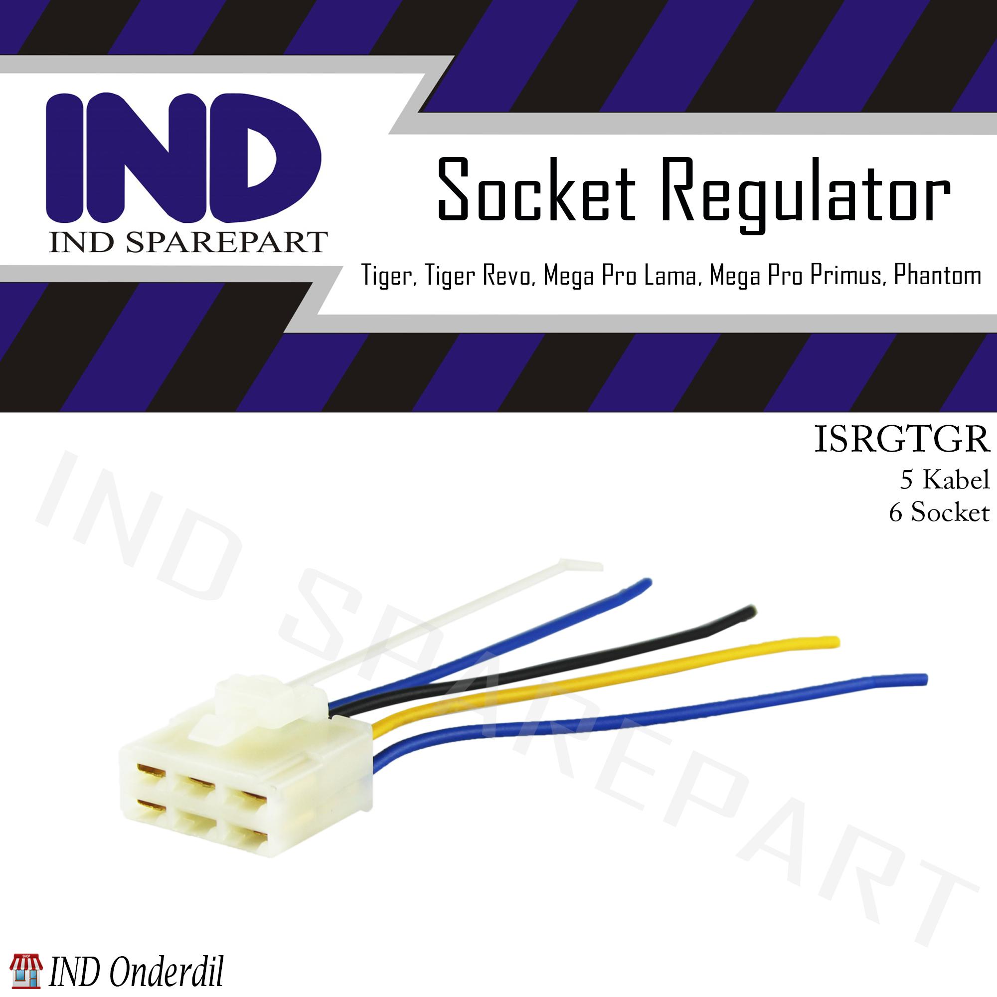 Socket-Soket-Songket Kiprok-Regulator Fitting 5 Kabel-Kaki-Pin Tiger ...