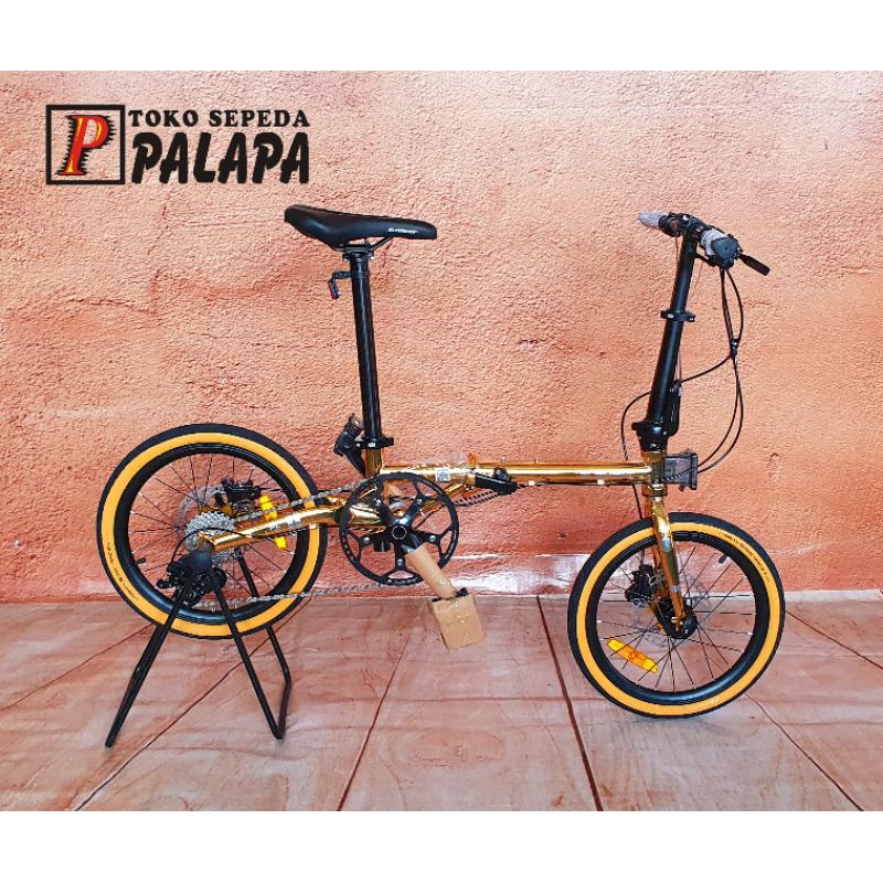 SEPEDA LIPAT 16 ELEMENT TROY SELI FOLDING BIKE CHROME GOLD EDITION ...