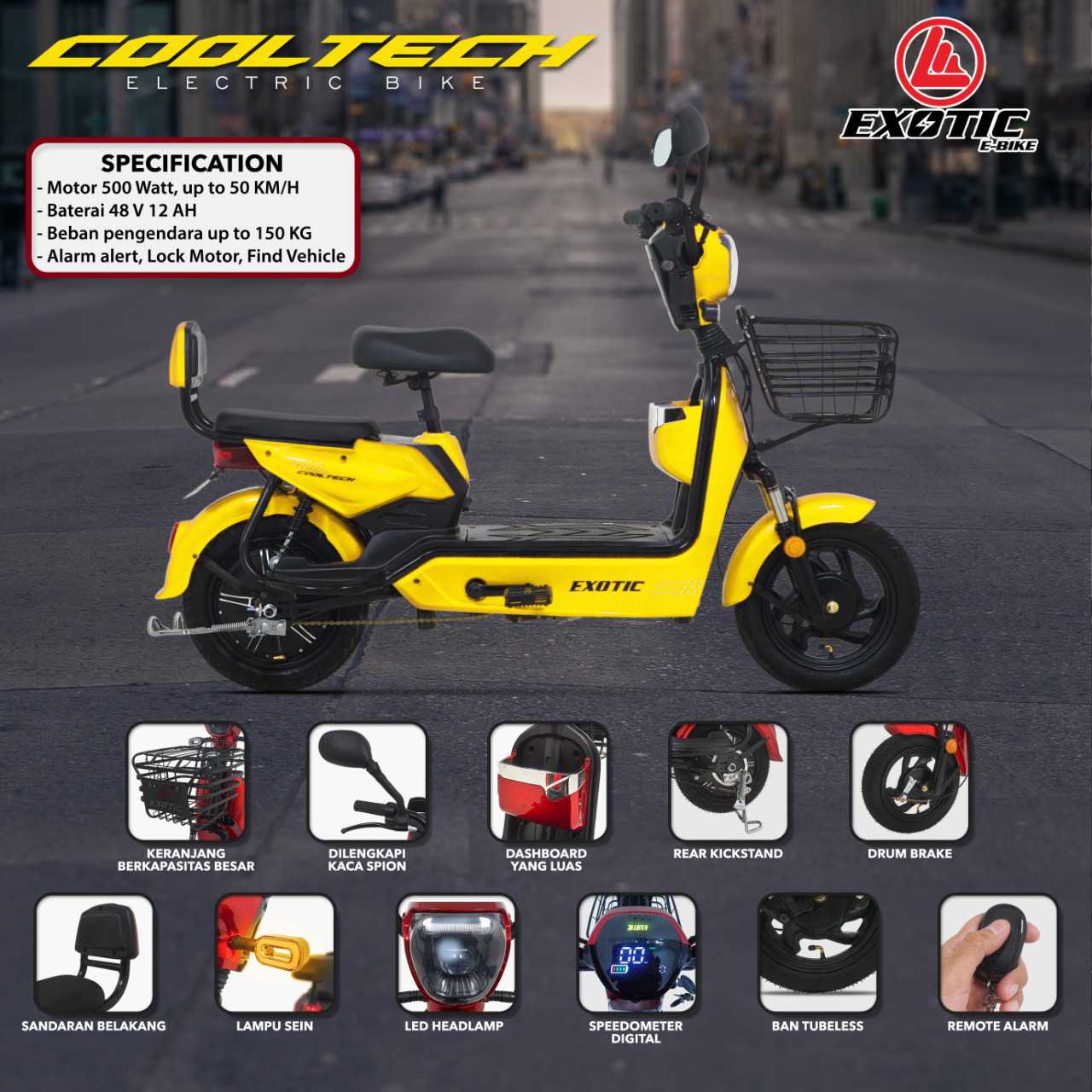 PACIFIC EXOTIC COOLTECH 3.0 / Sepeda Listrik | Lazada Indonesia