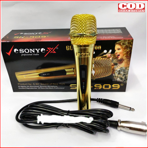 MICROPHONE/MIC GENGGAM/MIC KABEL GAGANG full BESI HITAM/GOLD SONY SN ...