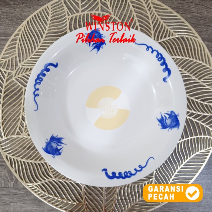 WINSTON 1pcs Plate Lontong Keramik 9,25in Ikan Biru |Piring Makan 23cm ...