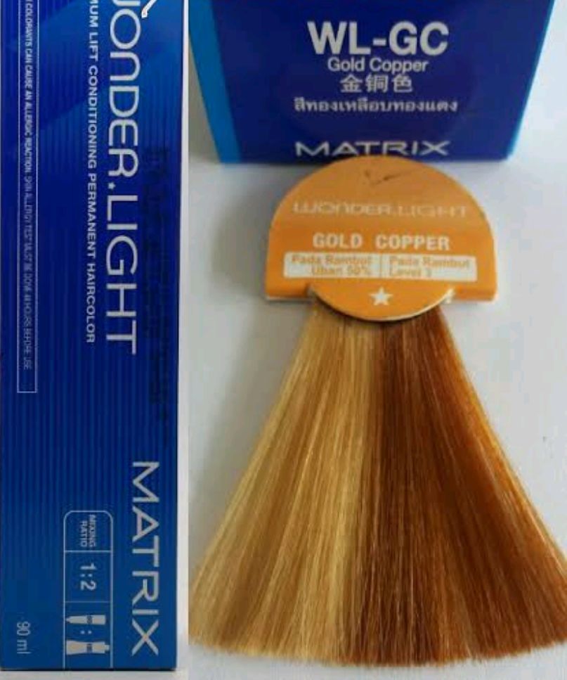 (Cat Saja) Cat Rambut Matrix Wonder Light Gold Copper 90ml, Wonderlight ...