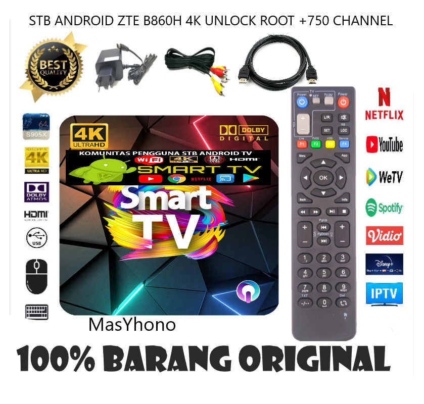 STB ZTE B860H FULL aplikasi UNLOCK DAN ROOT +750 Channel | Lazada Indonesia