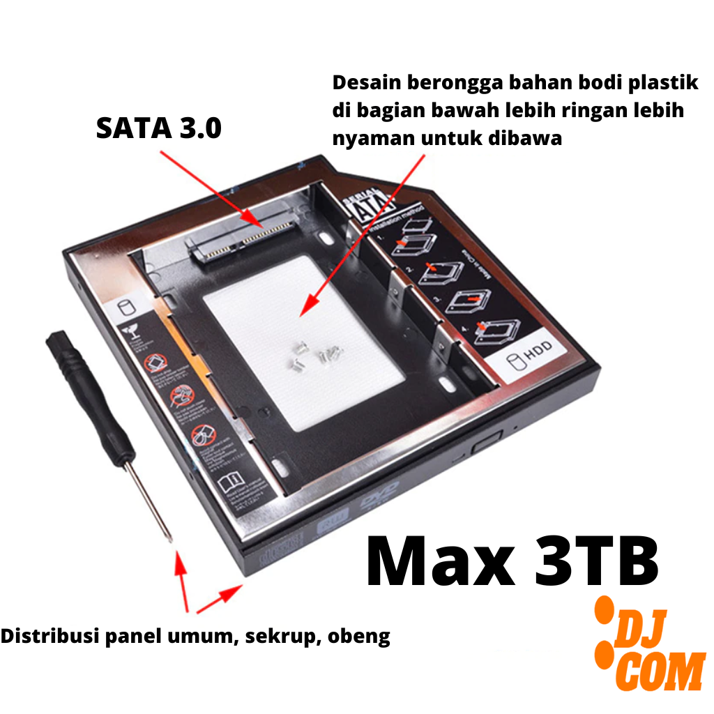 SSD HDD Caddy 9.5mm SATA 3.0 Hardisk Laptop | Lazada Indonesia