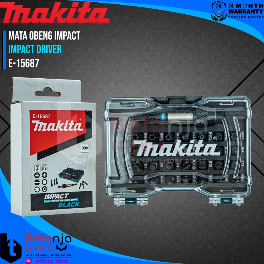 Makita Magnetic Screwdriver Bit Set 33 Pcs Mata Obeng Impact E-15687 ...