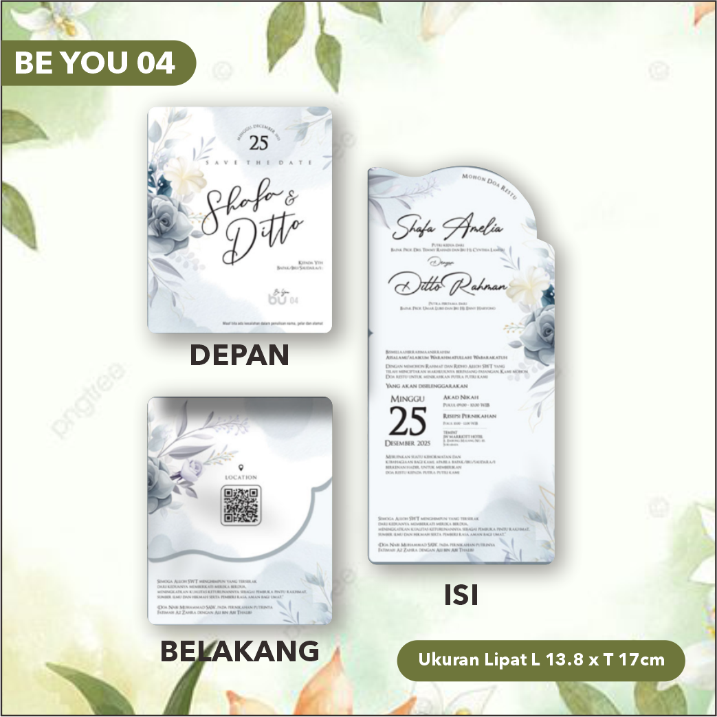 Cetak Undangan Blangko Model BE YOU | Lazada Indonesia