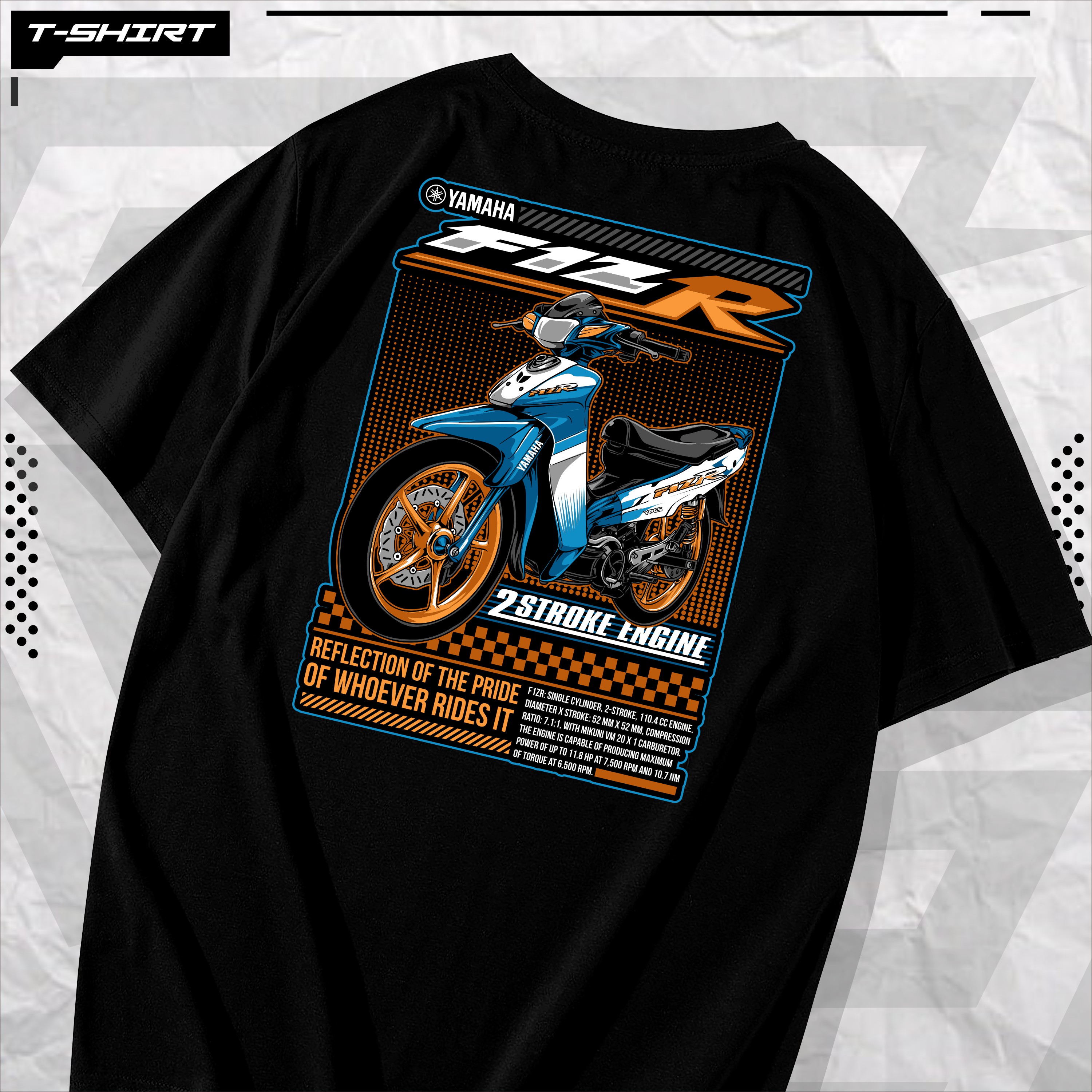 SJP Kaos 2 STROKE 2 TAK Kaos Racing Yamaha FIZ R 2 STROKE ENGINE BAJU ...