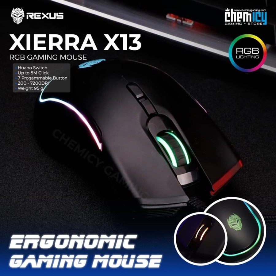 Rexus Xierra X13 RGB Macro Gaming Mouse | Lazada Indonesia