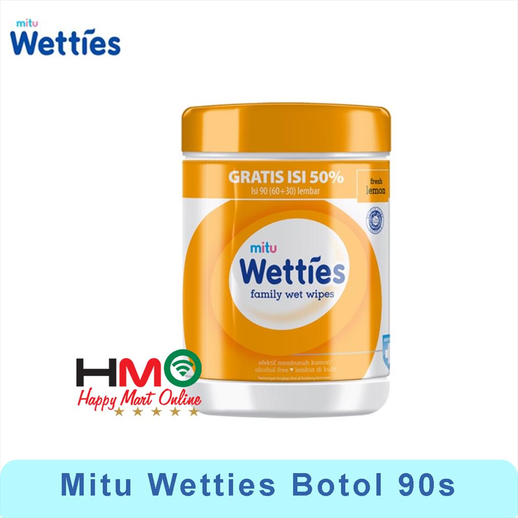 Mitu Tissue Basah Wetties Botol Fresh Lemon 90s Tisu Basah Mitu ...