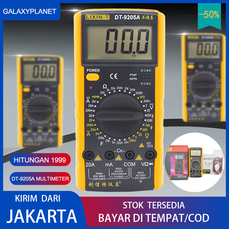 (Dikirim Dari Jakarta)ASLI ADA BUZZERNYA MULTITESTER DIGITAL DT-9205A ...