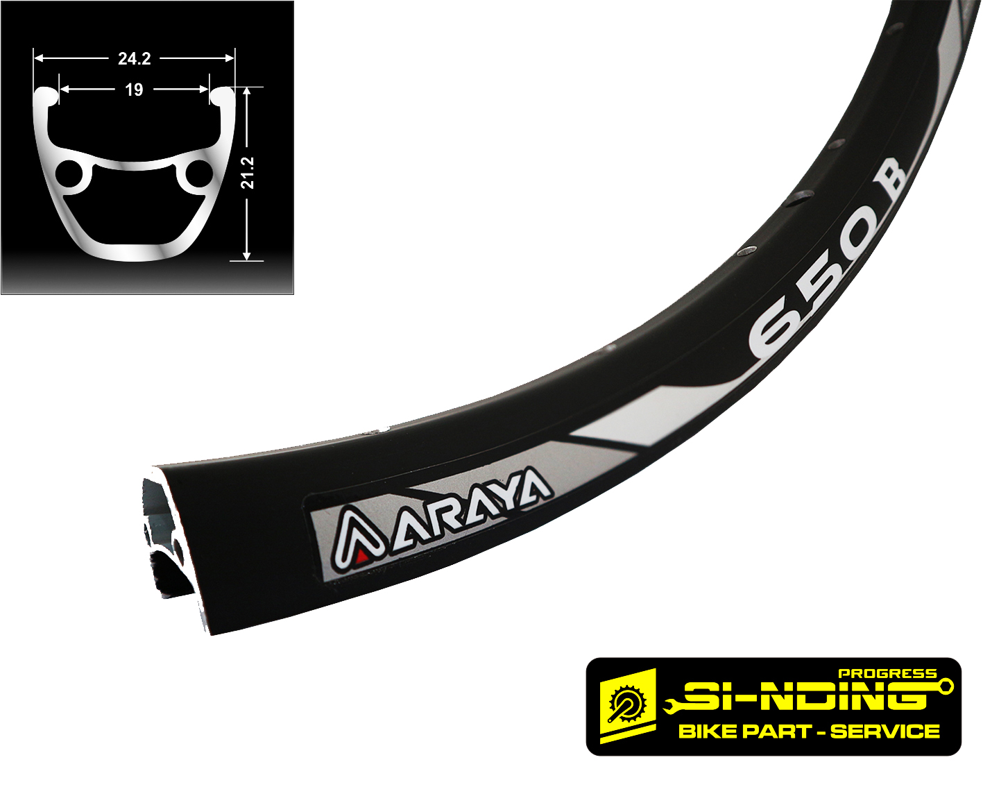 Rims Araya 27.5 Velg Sepeda MTB 650B 27,5 Hole 32 36 Alloy Double Wall ...