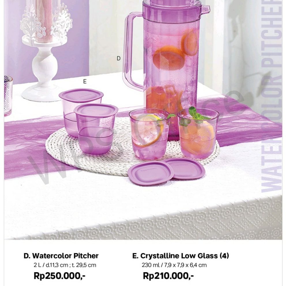 July Crystalline Low Glass Ungu Tupperware - Gelas Cantik Tupperware ...