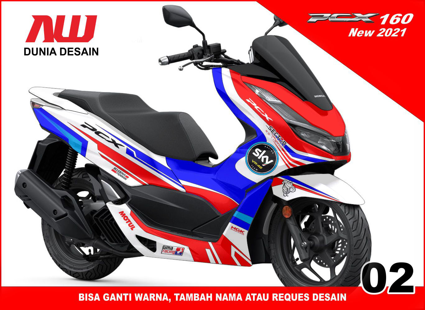 Sticker Decal PCX 160 2021 Desain 02 Fullbody | Lazada Indonesia