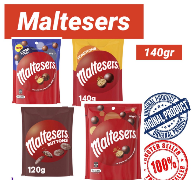 Maltesers Milk Chocolate /Extra Chocolate Coklat Medium Bag 140g ...