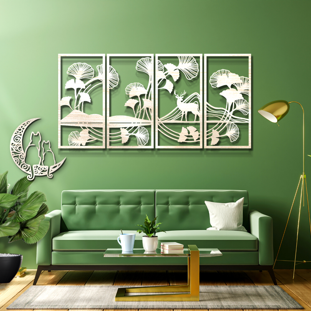 Dekorasi Dinding Kayu Ginko Paradise 1.2m Hiasan Ruang Tamu dan Kamar ...