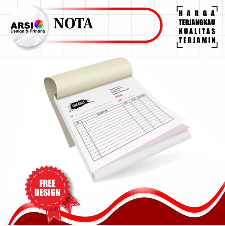 CETAK CUSTOM NOTA KWITANSI DOKTER / APOTEK / USAHA 1/3 F4 (11x21 CM) 1 ...