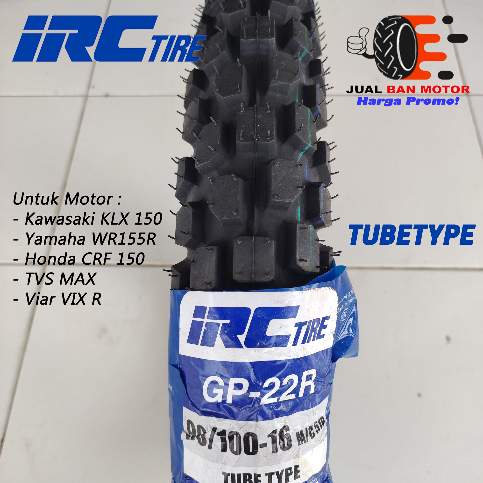 Ban IRC GP22 90 100 ring 16 tubetype semi trail | Lazada Indonesia