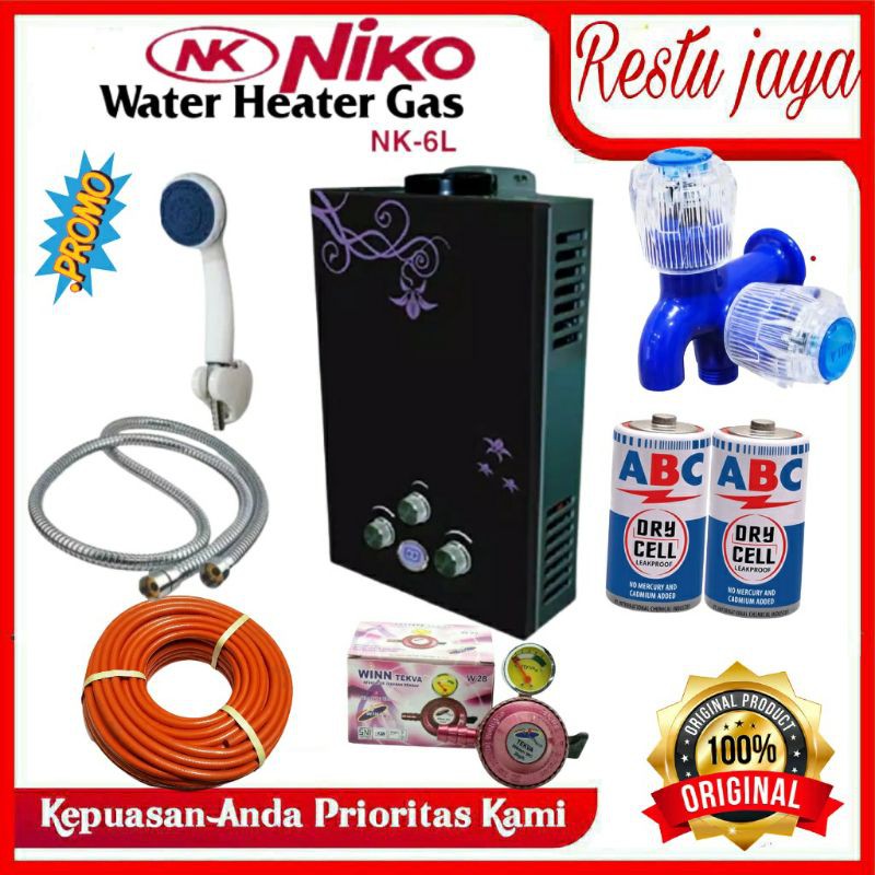 Water heater pemanas air panas kamar mandi merk niko LED komplit satu ...