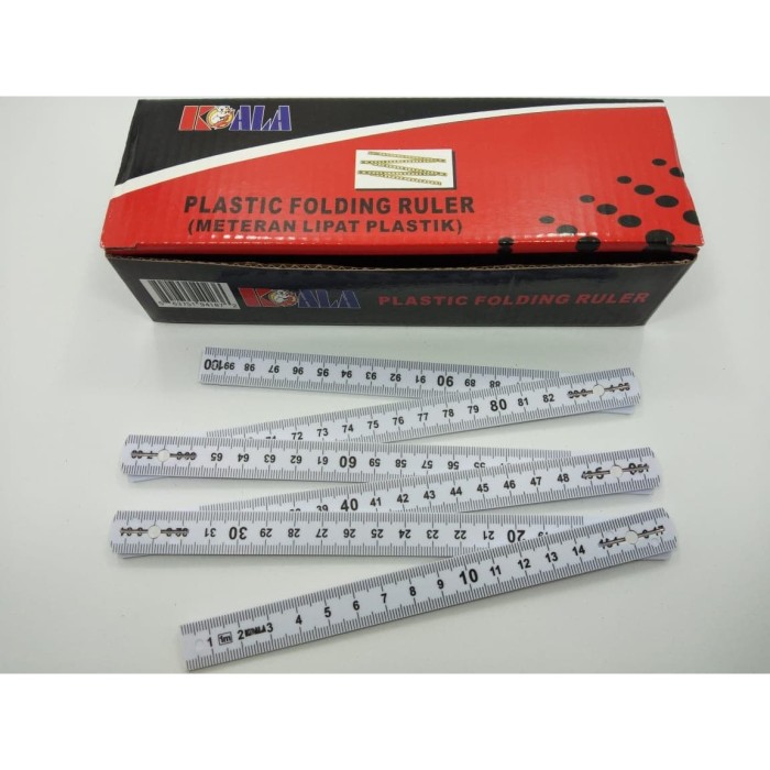Rm - METERAN LIPAT PLASTIK PENGGARIS / FOLDING RULER 1 METER PVC ...