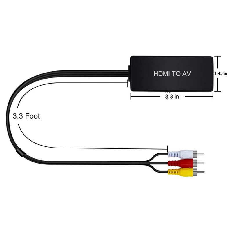 HDMI-COMPatible to AV Converter Supports Pal/Ntsc Compatible Fire Stick ...