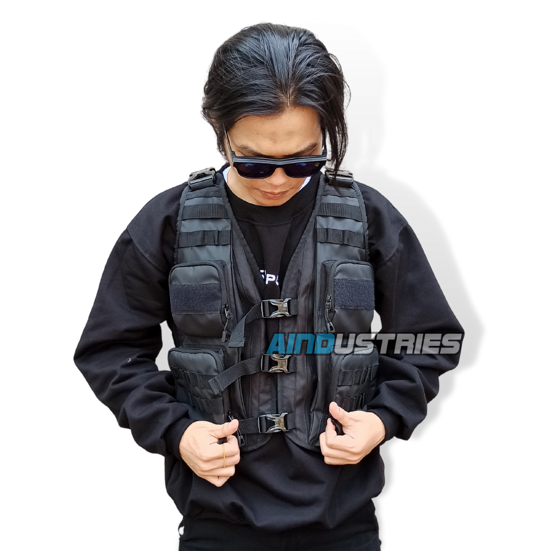 Rompi Banyak Kantong Pria Model Tas Biker Vest Motor Anti Angin Untuk ...