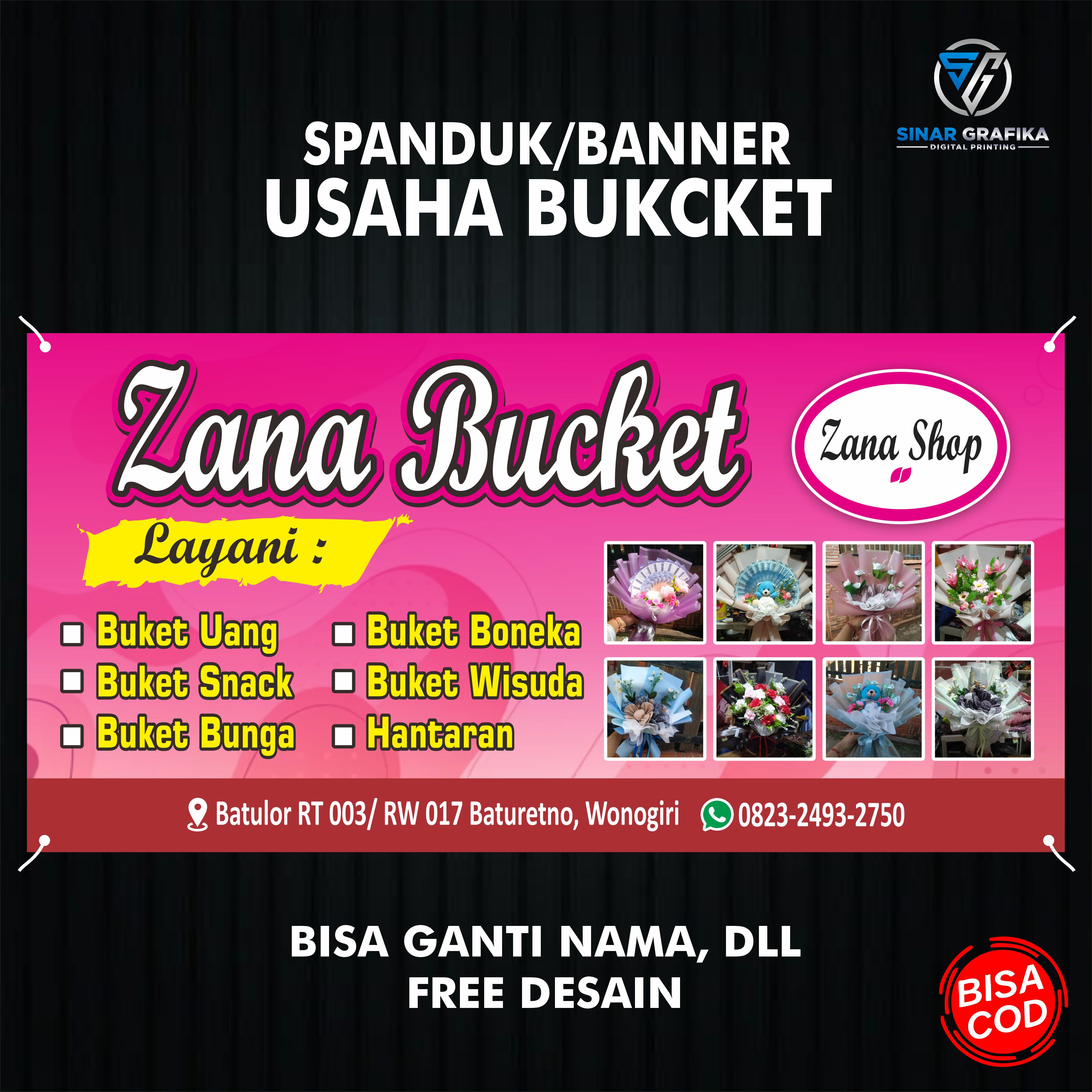 Cetak Spanduk Usaha Buket | Cetak Banner Jualan Buket keren | Spanduk ...