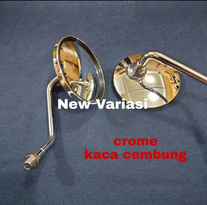Spion Bulat Crome Tangkai Pendek Kaca Cembung Spion Model Vespa Spion ...